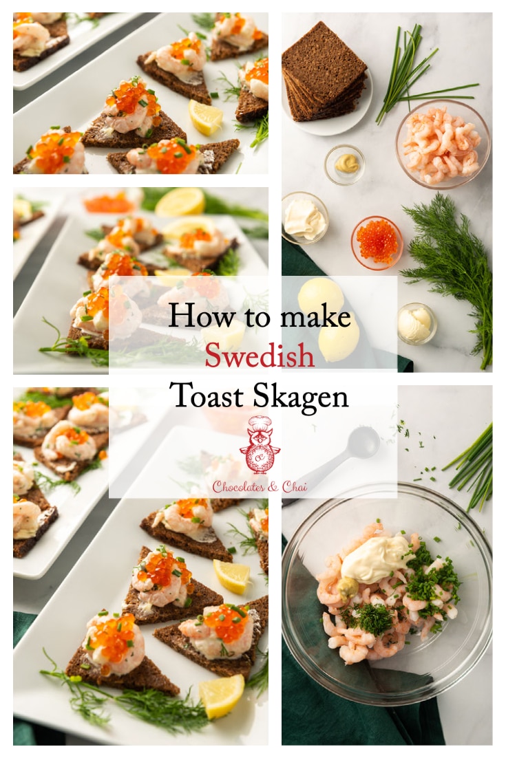 Swedish Toast Skagen on Pumpernickel Bread - Chocolates & Chai