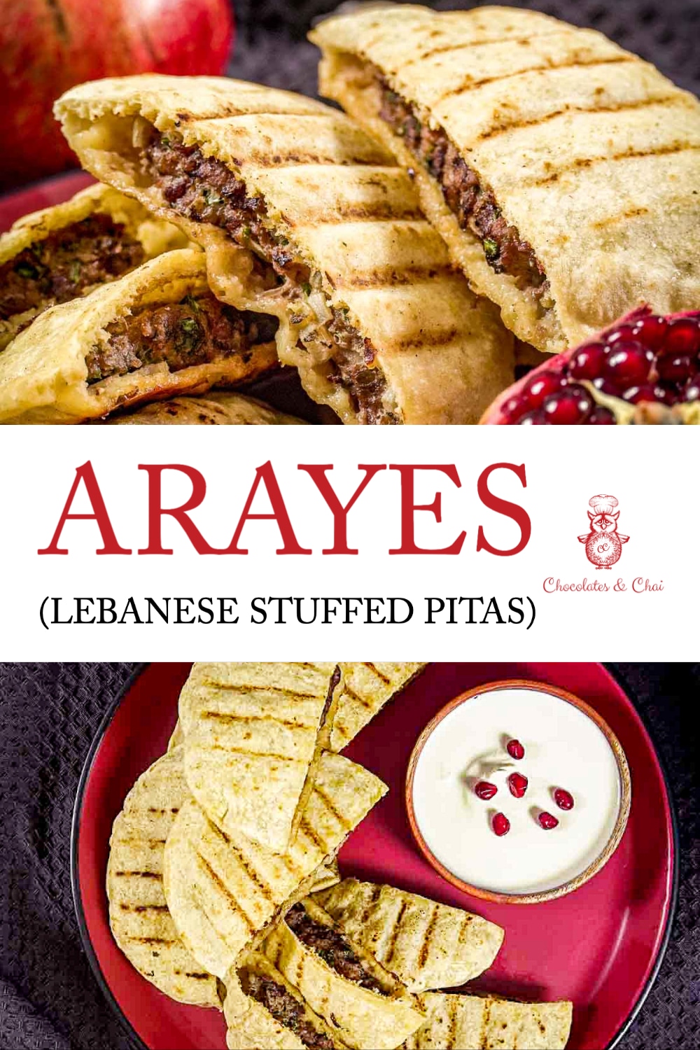 Arayes (Lebanese Meat-Stuffed Pitas) - Chocolates & Chai