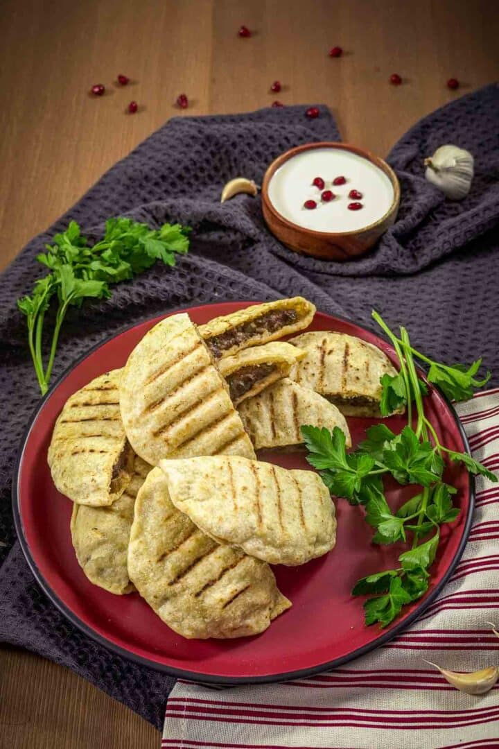 Arayes (Lebanese Meat-Stuffed Pitas) - Chocolates & Chai