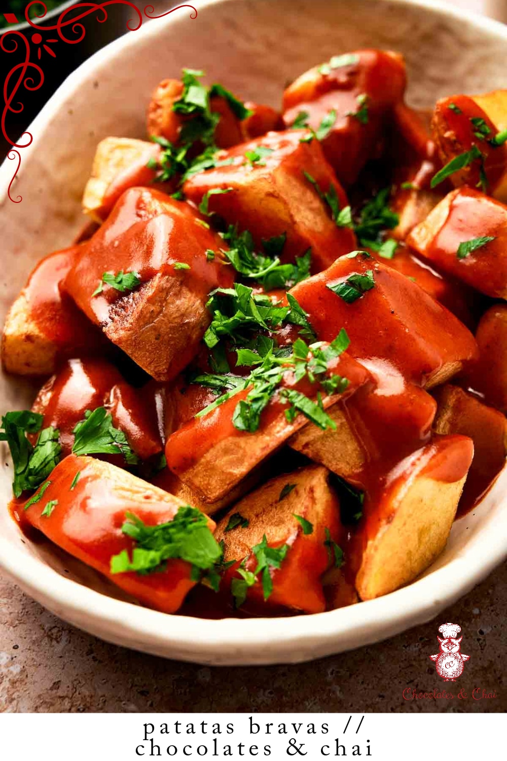 Patatas Bravas (Spanish Fried Potatoes) - Chocolates & Chai